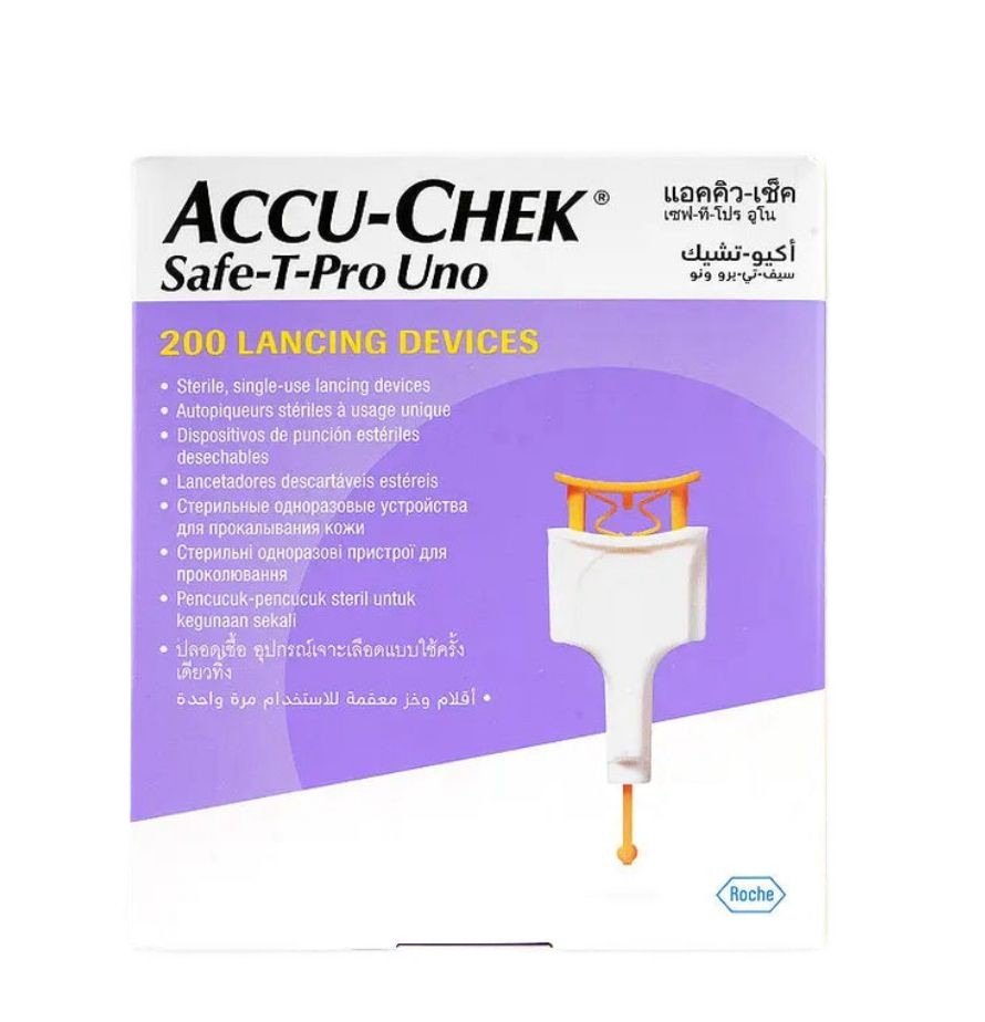 ACCU-CHEK SAFE-T-PRO UNO 200 STERILE LANCETS | Rosh Medical Company